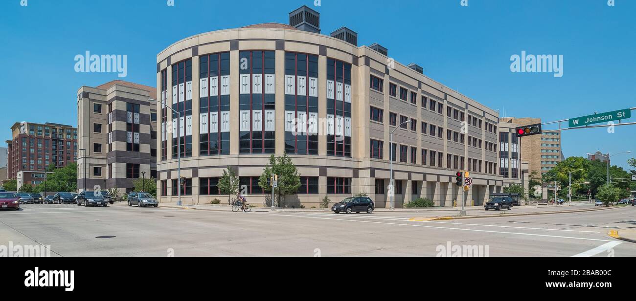 Street in front of Wisconsin School of Business, Madison, Dane County ...