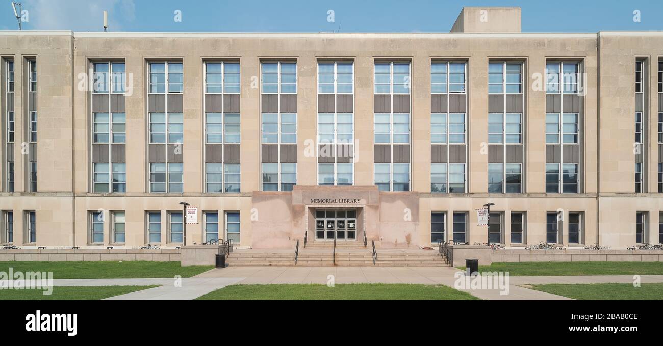 Facade of Memorial Library, Madison, Dane County, Wisconsin, USA Stock ...