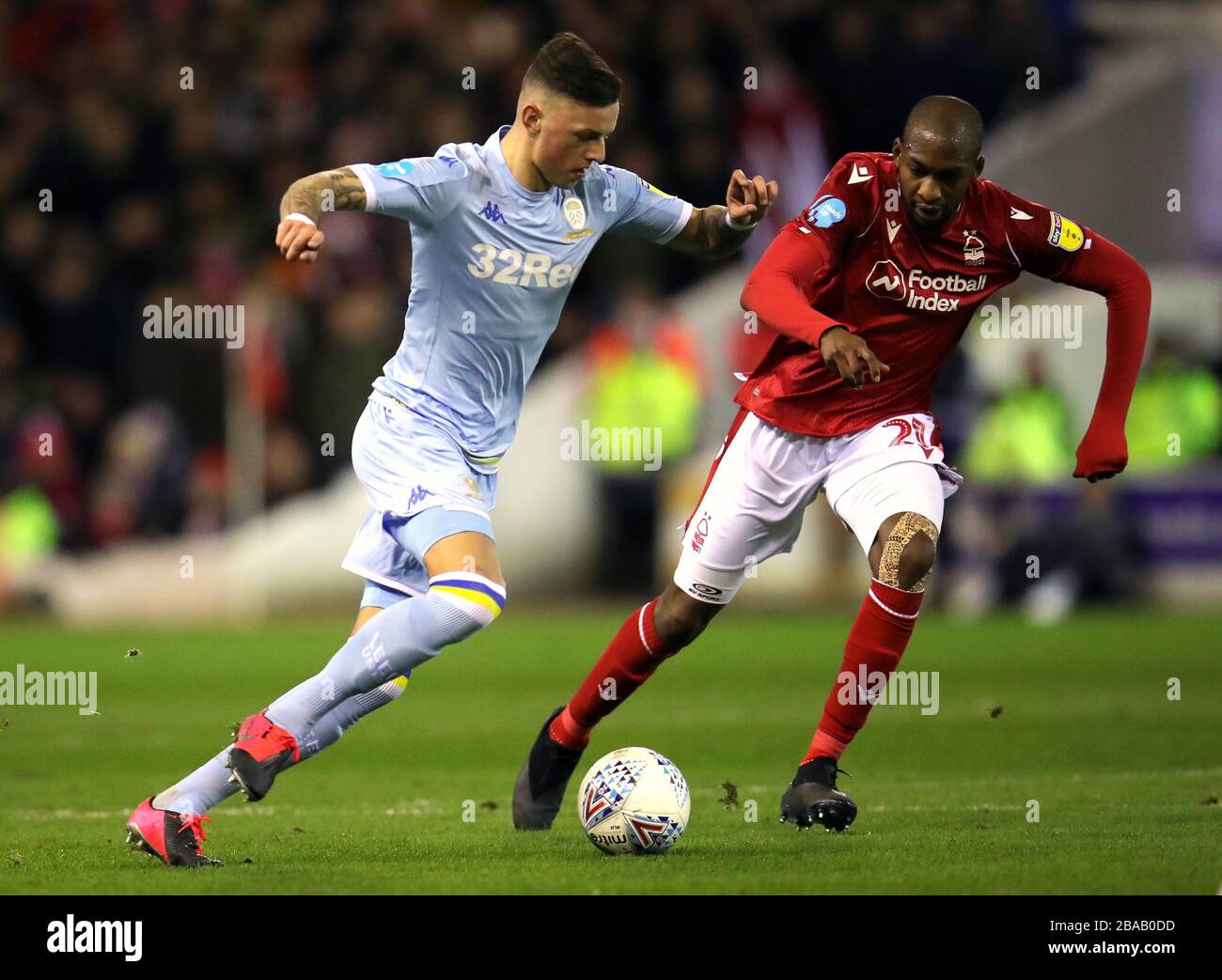 Nottingham Forest's Samba Sow (right) and Leeds United's Ben White ...