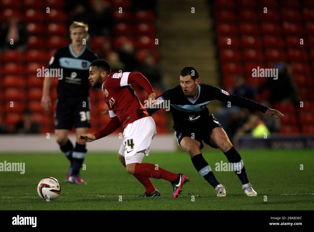 Barnsley's Reuben Noble-Lazarus and Burnley's Chris McCann Stock Photo ...