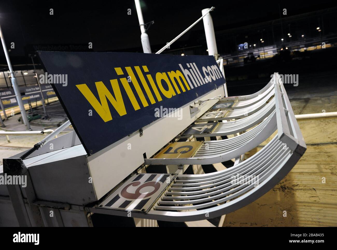 William Hill branded starting traps at Wimbledon Greyhound Stadium ...