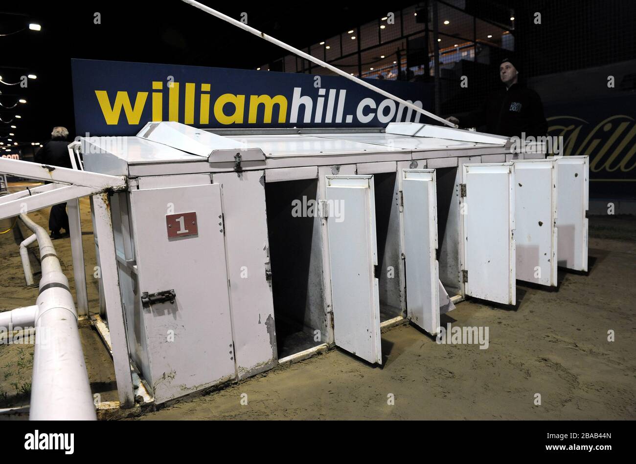 William Hill branded starting traps at Wimbledon Greyhound Stadium ...