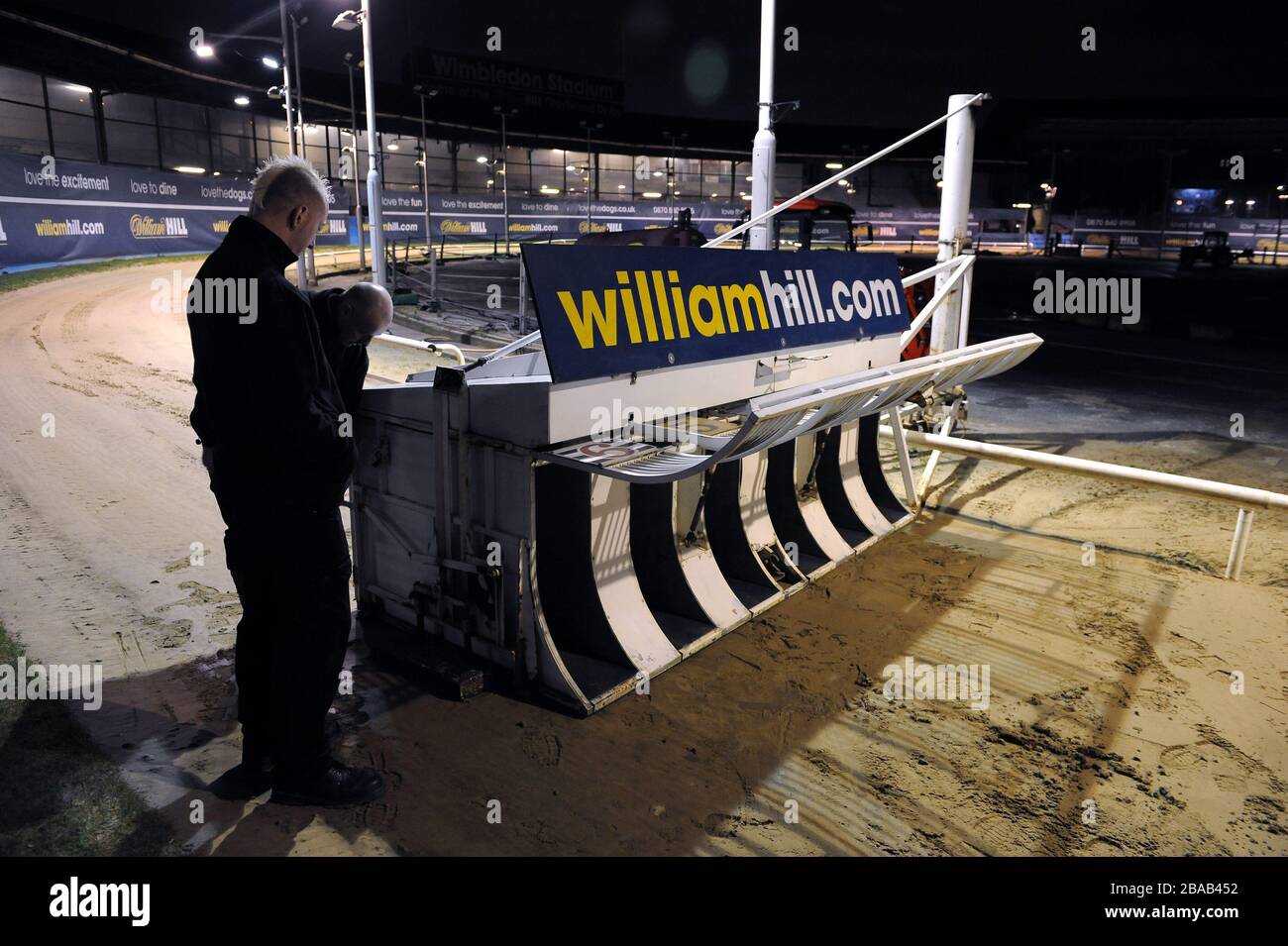 William Hill branded starting traps at Wimbledon Greyhound Stadium ...