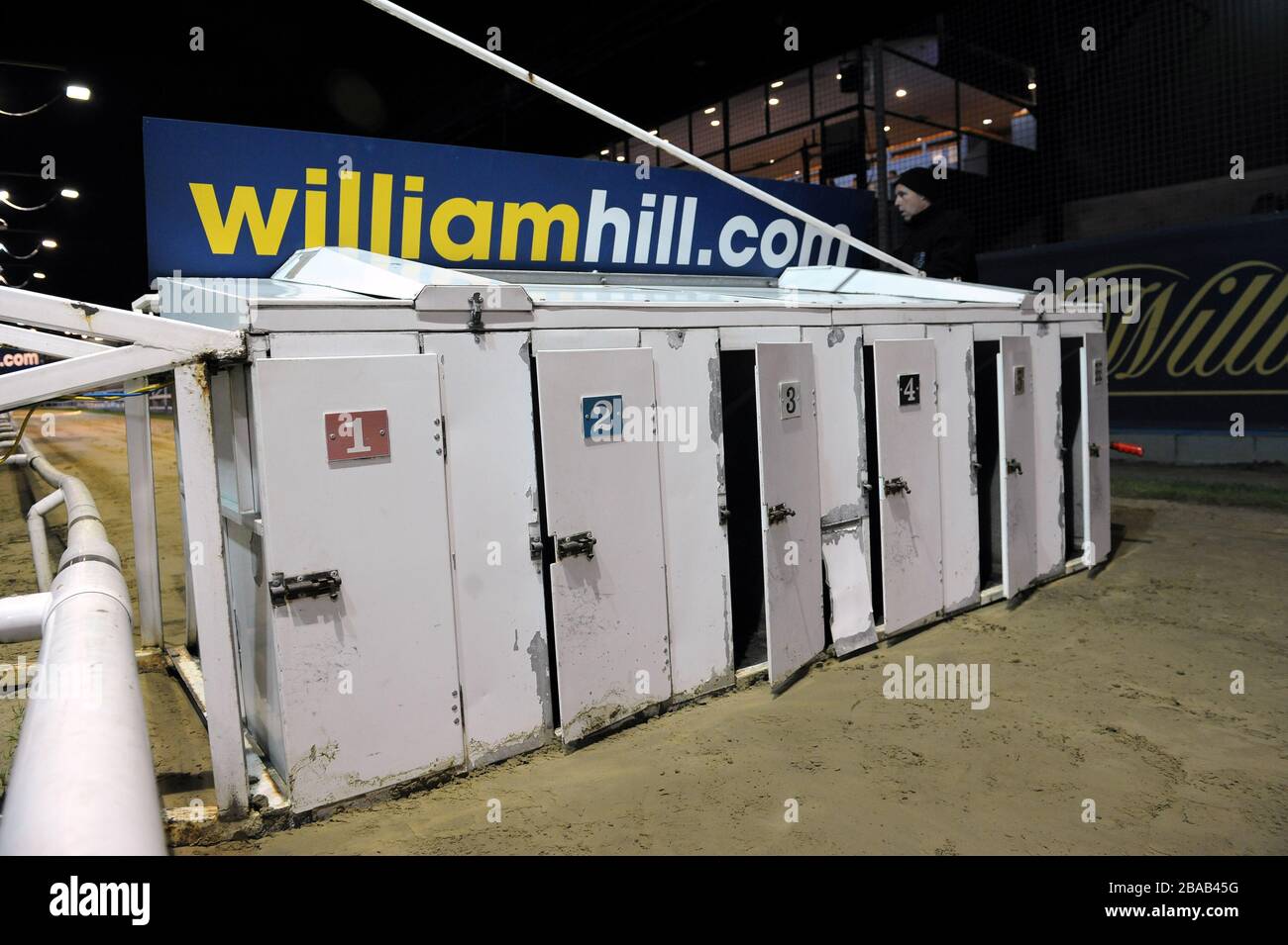 William Hill branded starting traps at Wimbledon Greyhound Stadium ...
