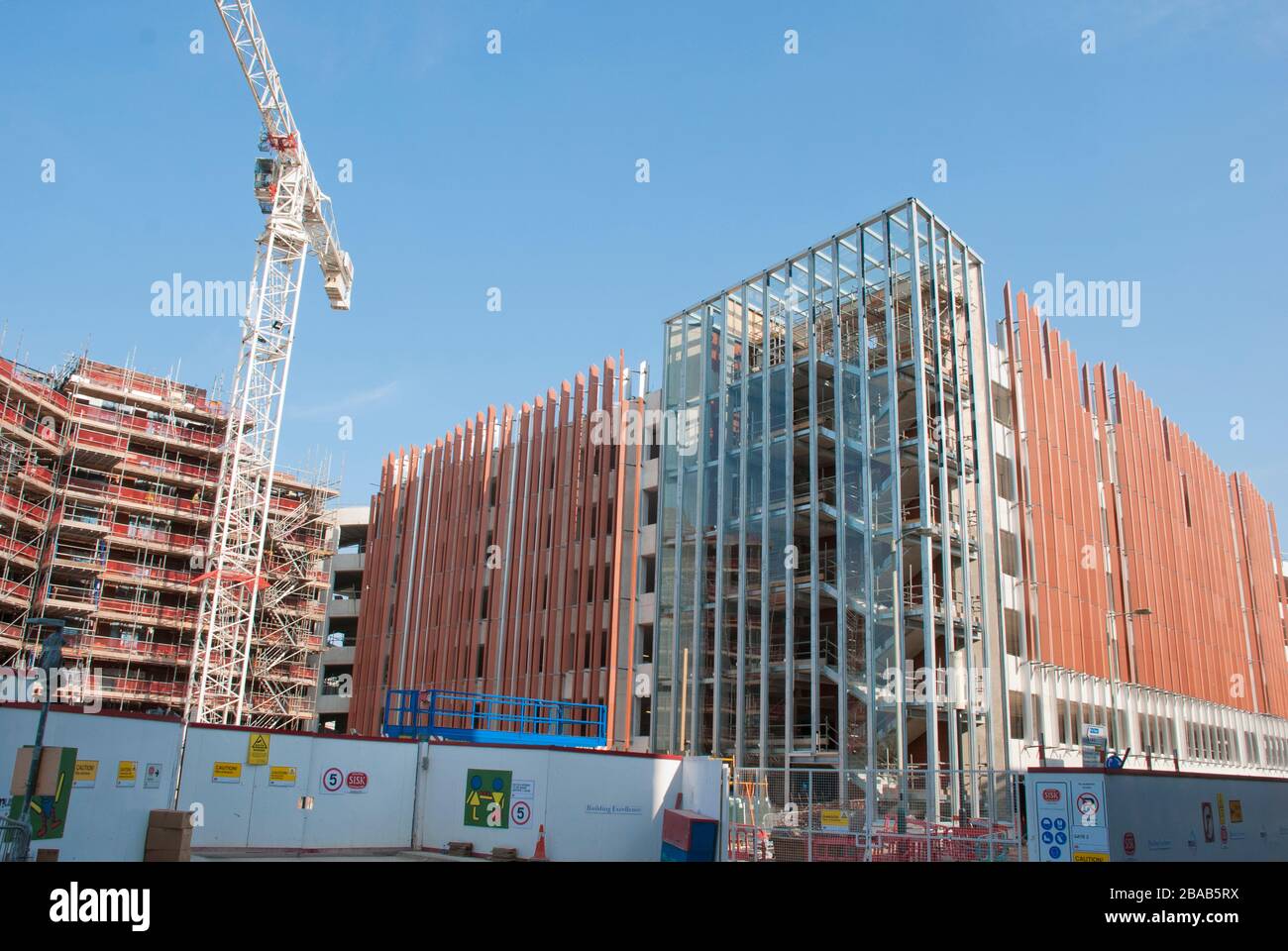 Construction on the car park, residential building and NHS Centre as ...