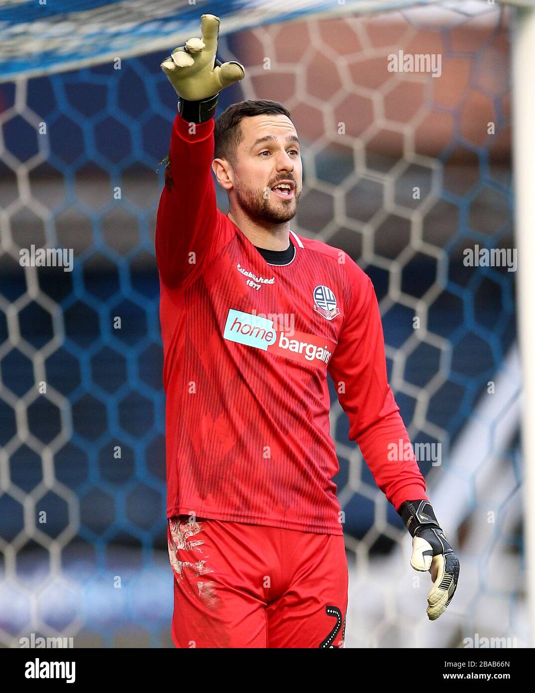 Bolton Wanderers Goalkeeper Remi Matthews gestures on the pitch Stock ...
