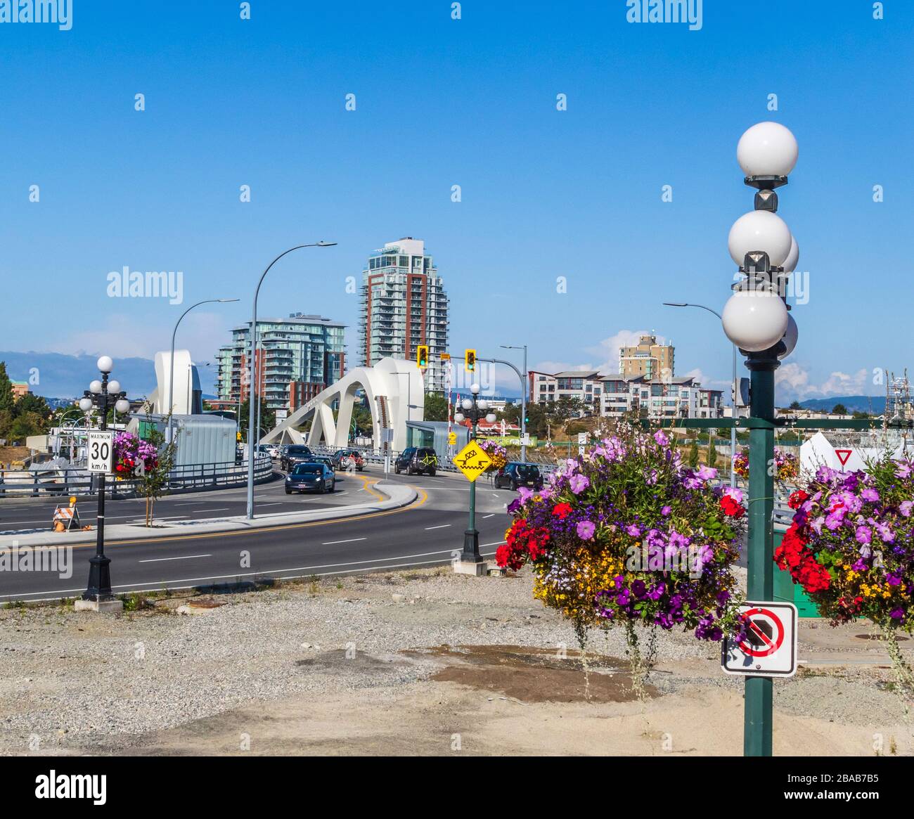 Johnson Bridge at Victoria Harbor in Victoria, British Columbia, Canada ...