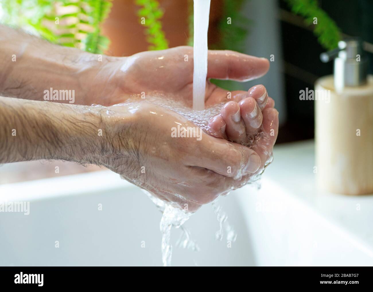 Hand washing for disinfection. Hygiene during coronavirus and the ...