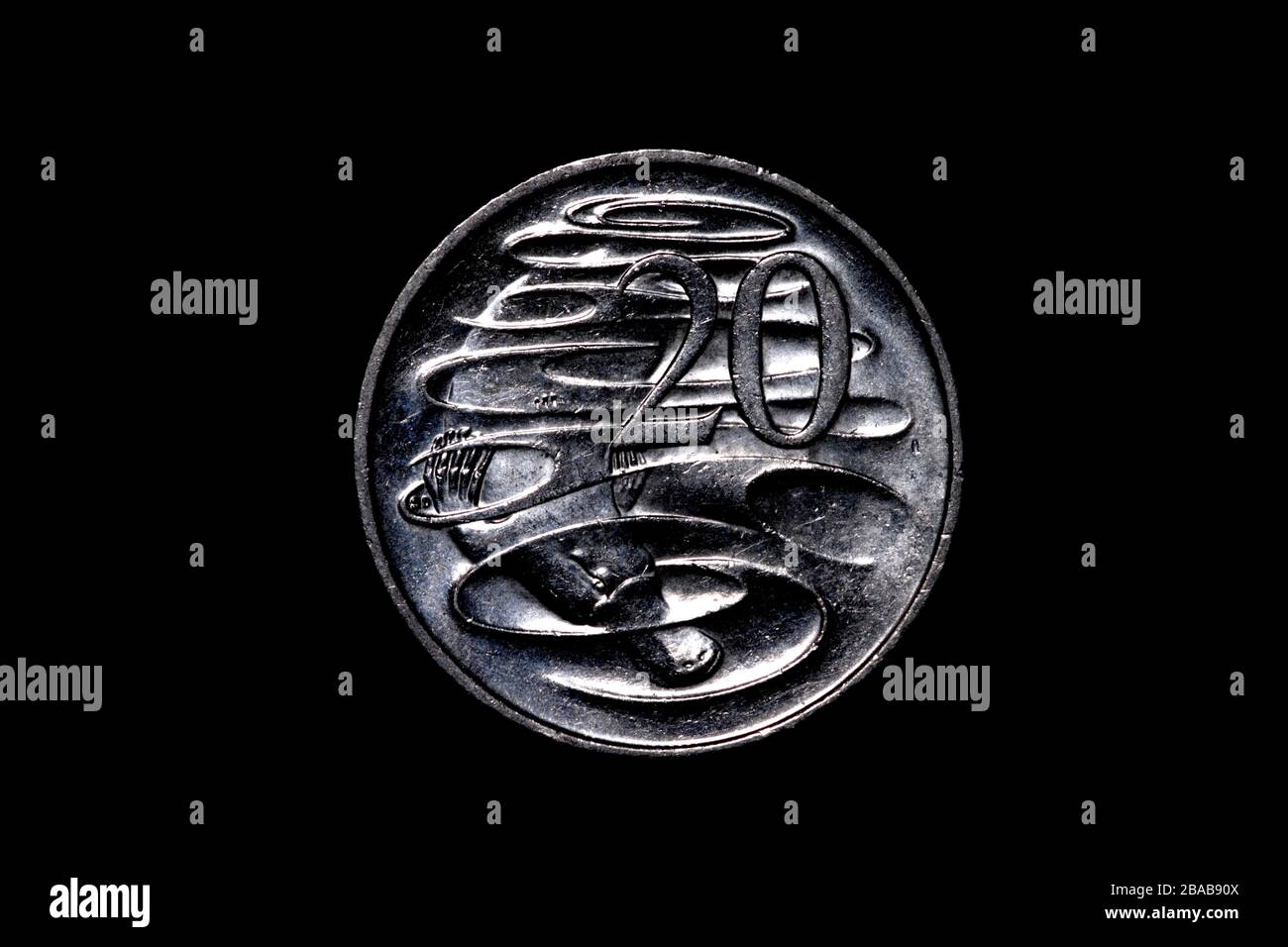 Australian 20 cent coin featuring a platypus designed and sculpted by ...