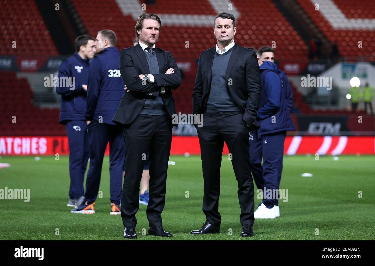 Derby County goalkeeping coach Shay Given (centre right Stock Photo - Alamy