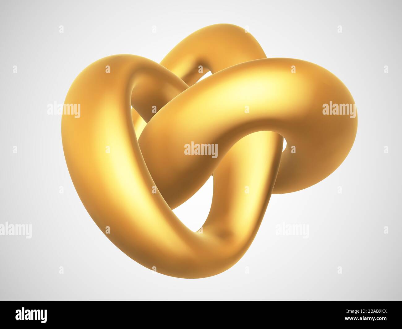 3D golden torus knot isolated on white background Stock Vector Image ...