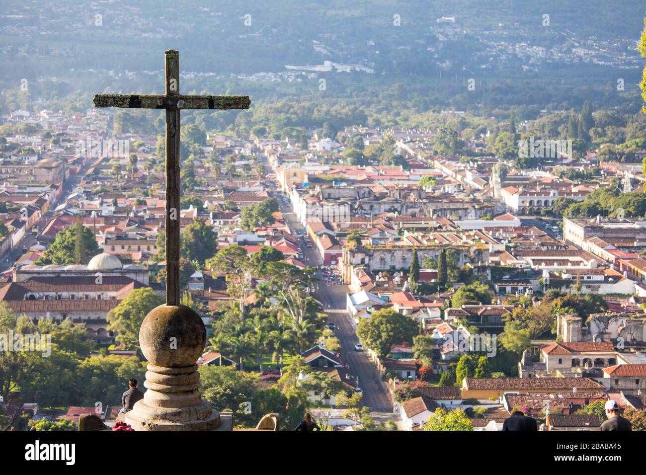 Hill of the cross overlooking Antigua, Guatemala Stock Photo - Alamy