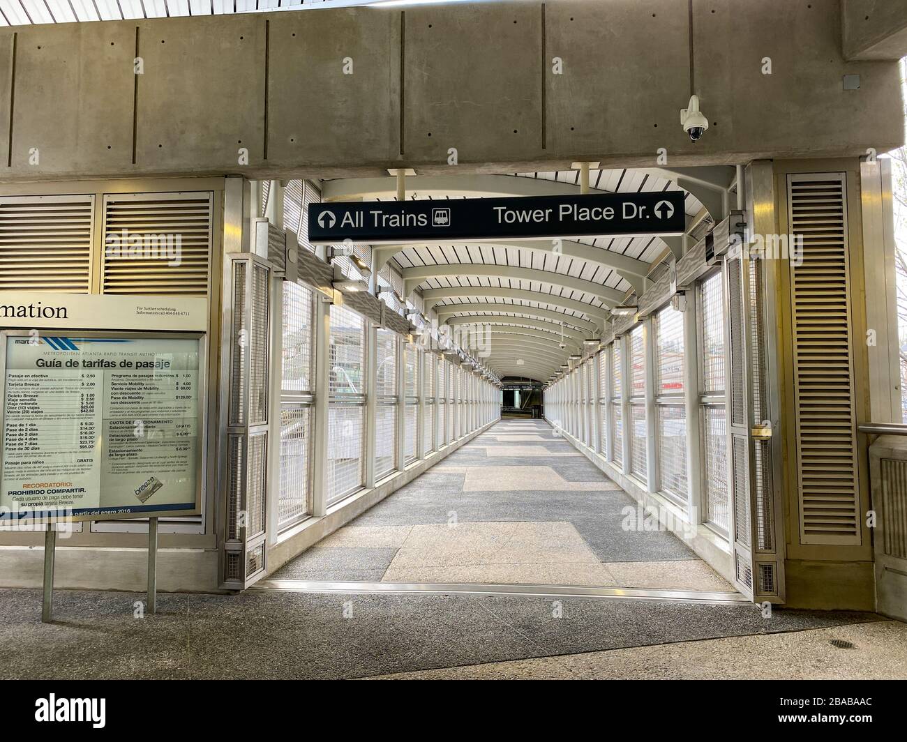 Atlanta, GA/USA-3/21/20: The Marta Station bridge to the train station ...
