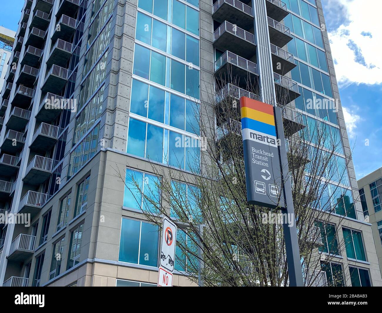 Atlanta, GA/USA-3/21/20: The Marta Station sign in the Buckhead ...