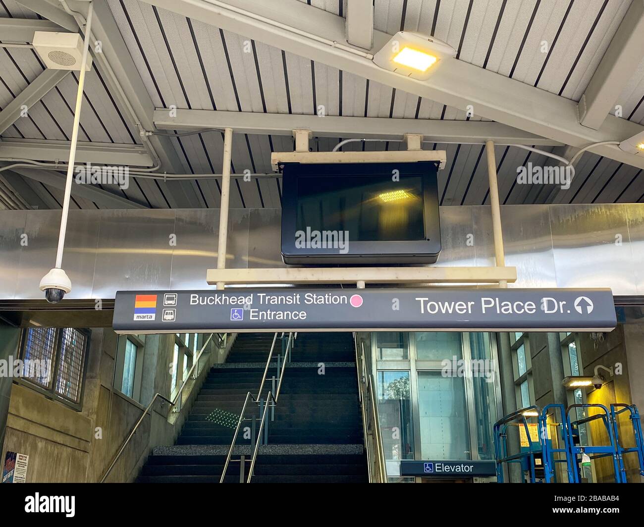 Atlanta, GA/USA-3/21/20: The Marta Station Buckhead district of Atlanta ...