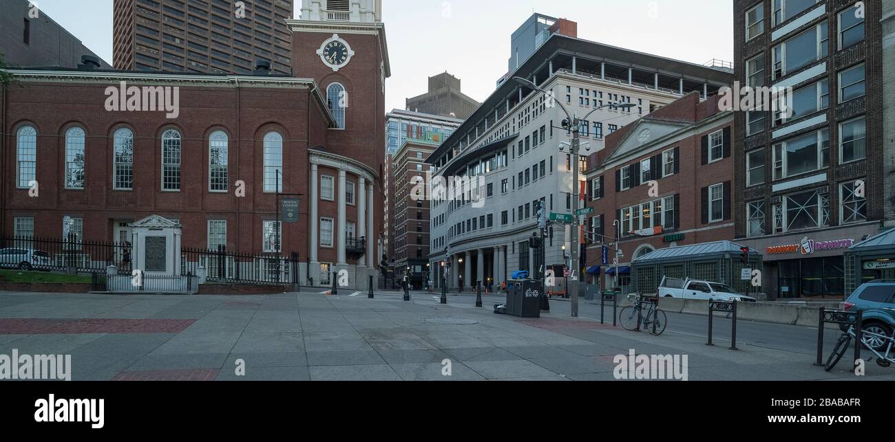 Street scene with buildings, Boston Common, Boston, Massachusetts, USA ...