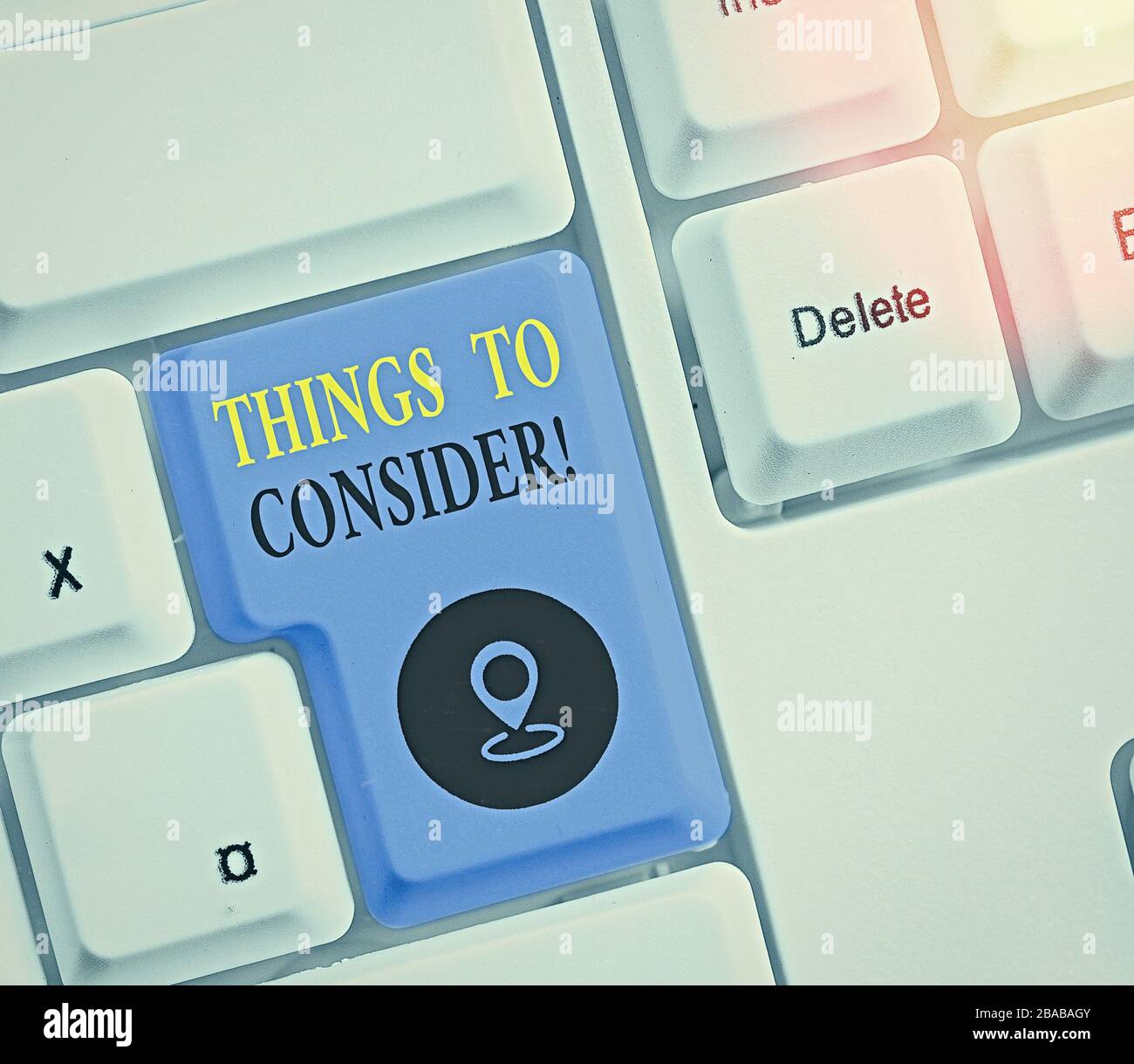 Writing note showing Things To Consider. Business concept for think ...