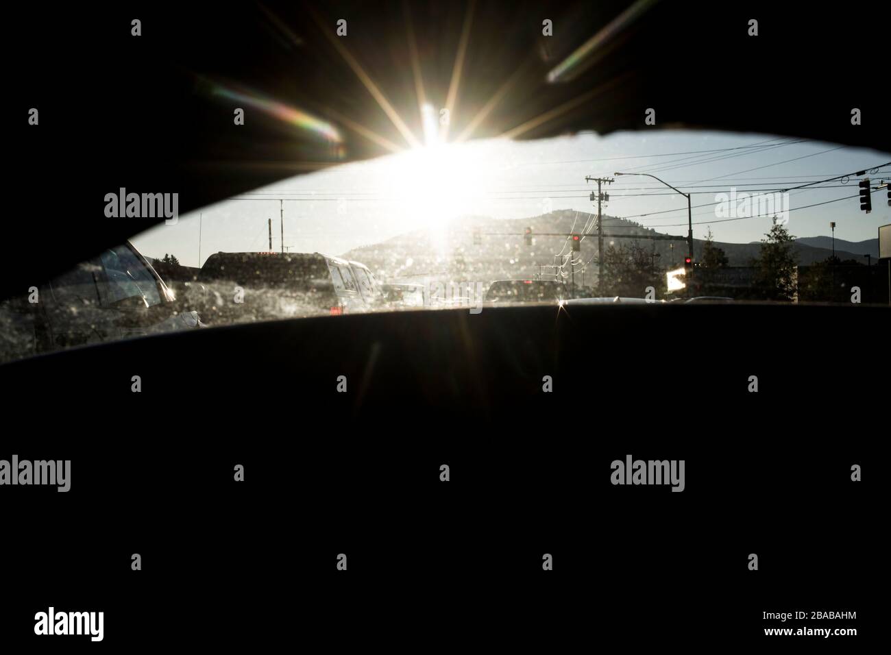 Sitting in traffic as the sun comes up Stock Photo - Alamy