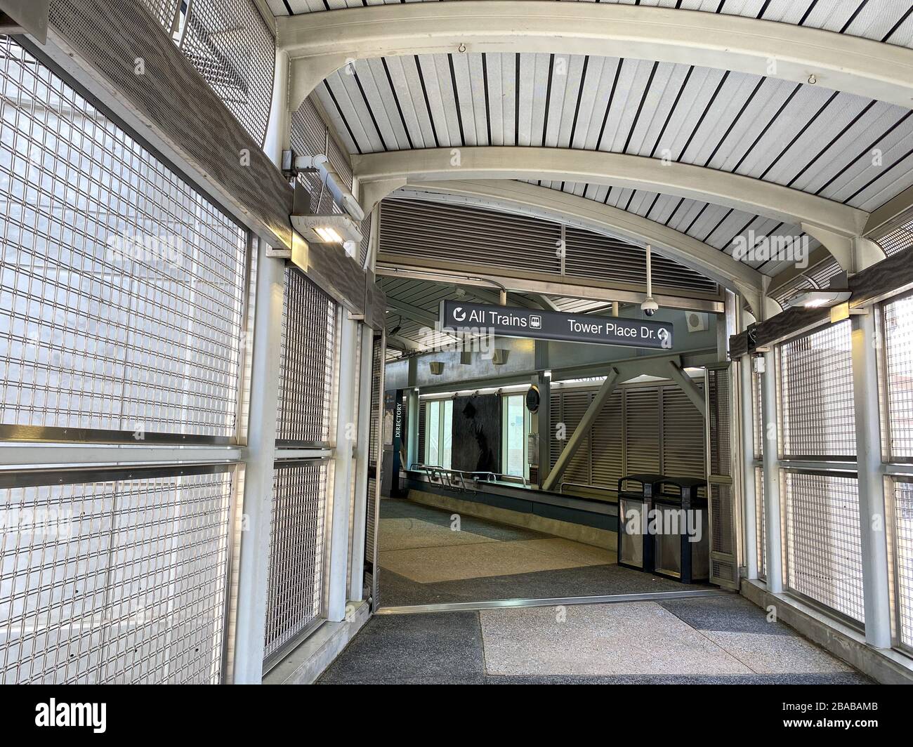 Atlanta, GA/USA-3/21/20: The Marta Station bridge to the train station ...
