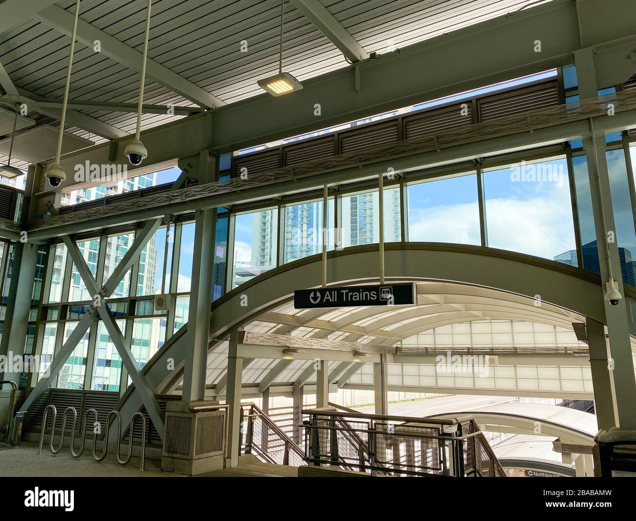 Atlanta, GA/USA-3/21/20: The Marta Station tunnel to the trains in the ...