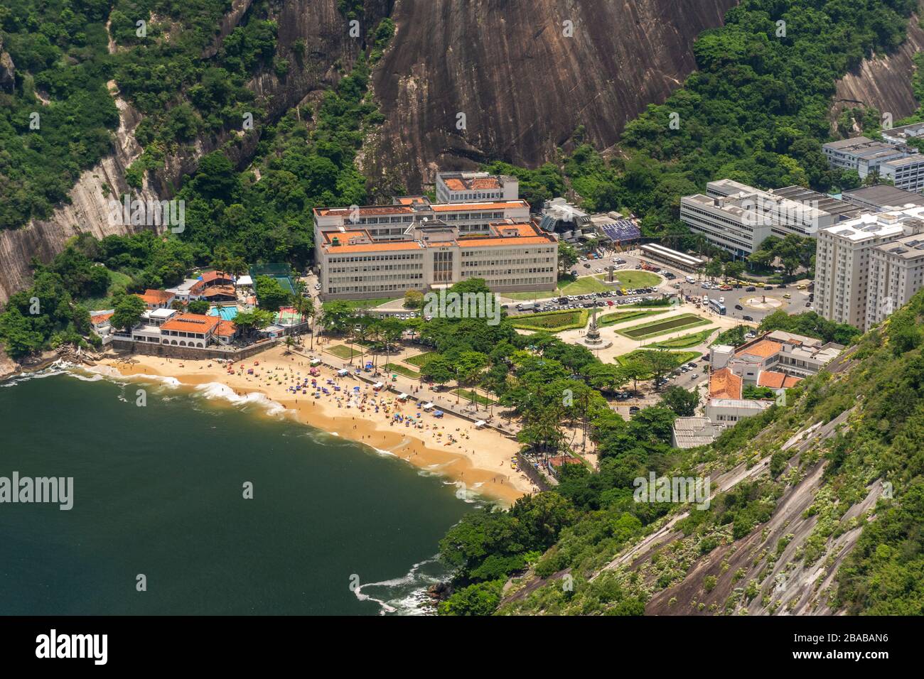 Beautiful view from Sugar Loaf Mountain to green rainforest and city ...