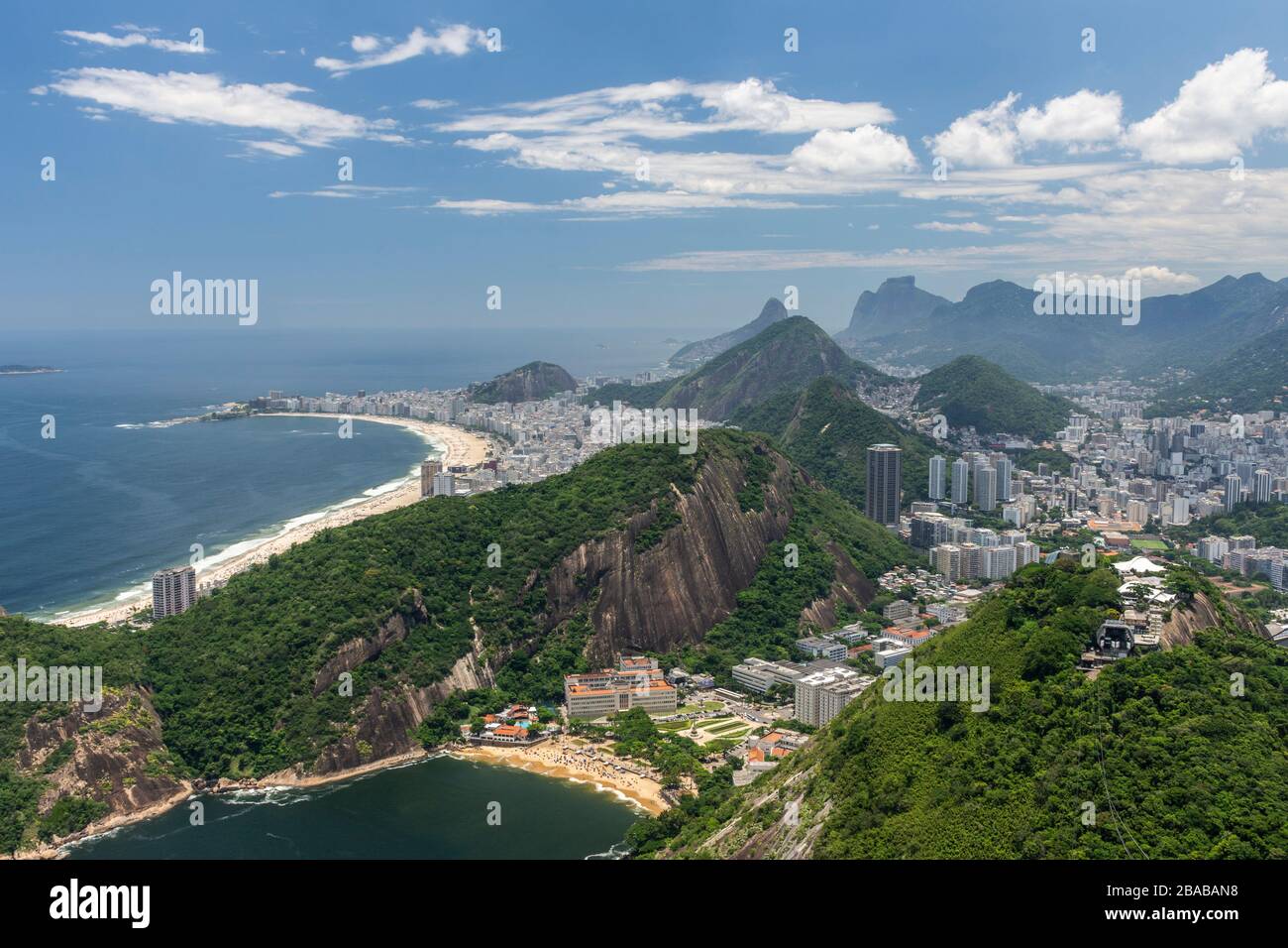 Beautiful view from Sugar Loaf Mountain to green rainforest and city ...