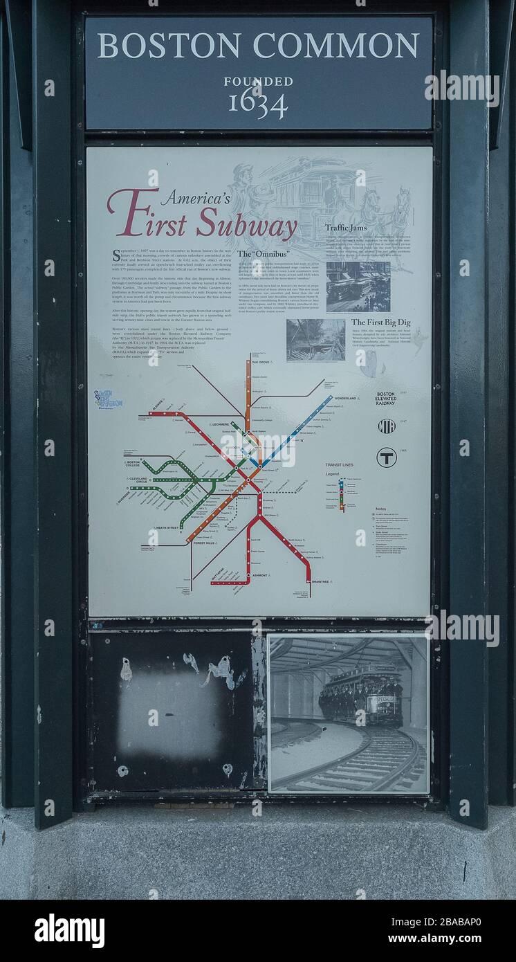 Map of boston subway hi-res stock photography and images - Alamy