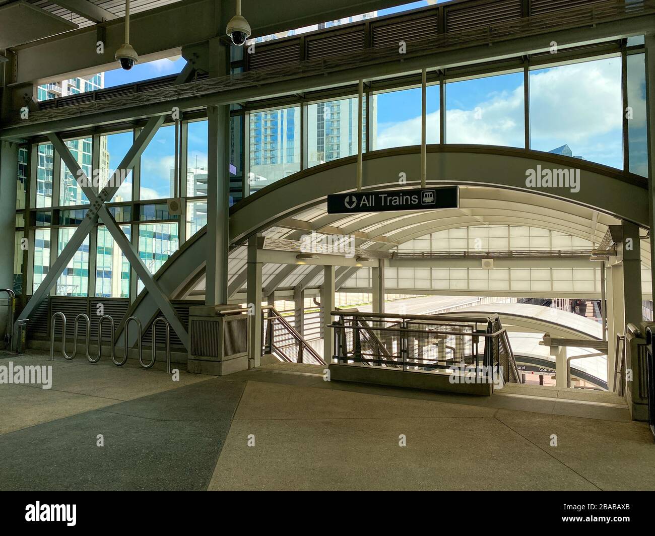 Atlanta, GA/USA-3/21/20: The Marta Station tunnel to the trains in the ...