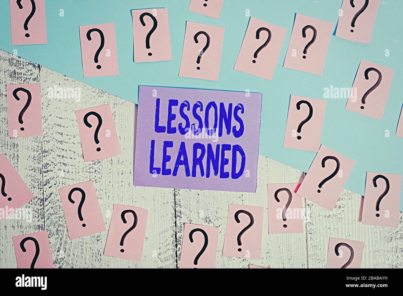 Conceptual hand writing showing Lessons Learned. Concept meaning the knowledge or understanding ...