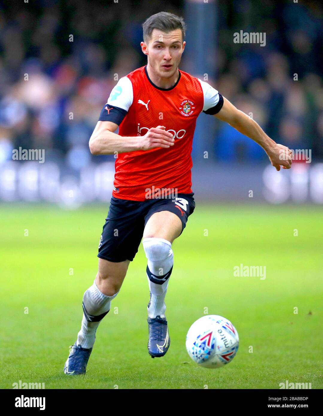 Luton Town's Dan Potts in action Stock Photo - Alamy