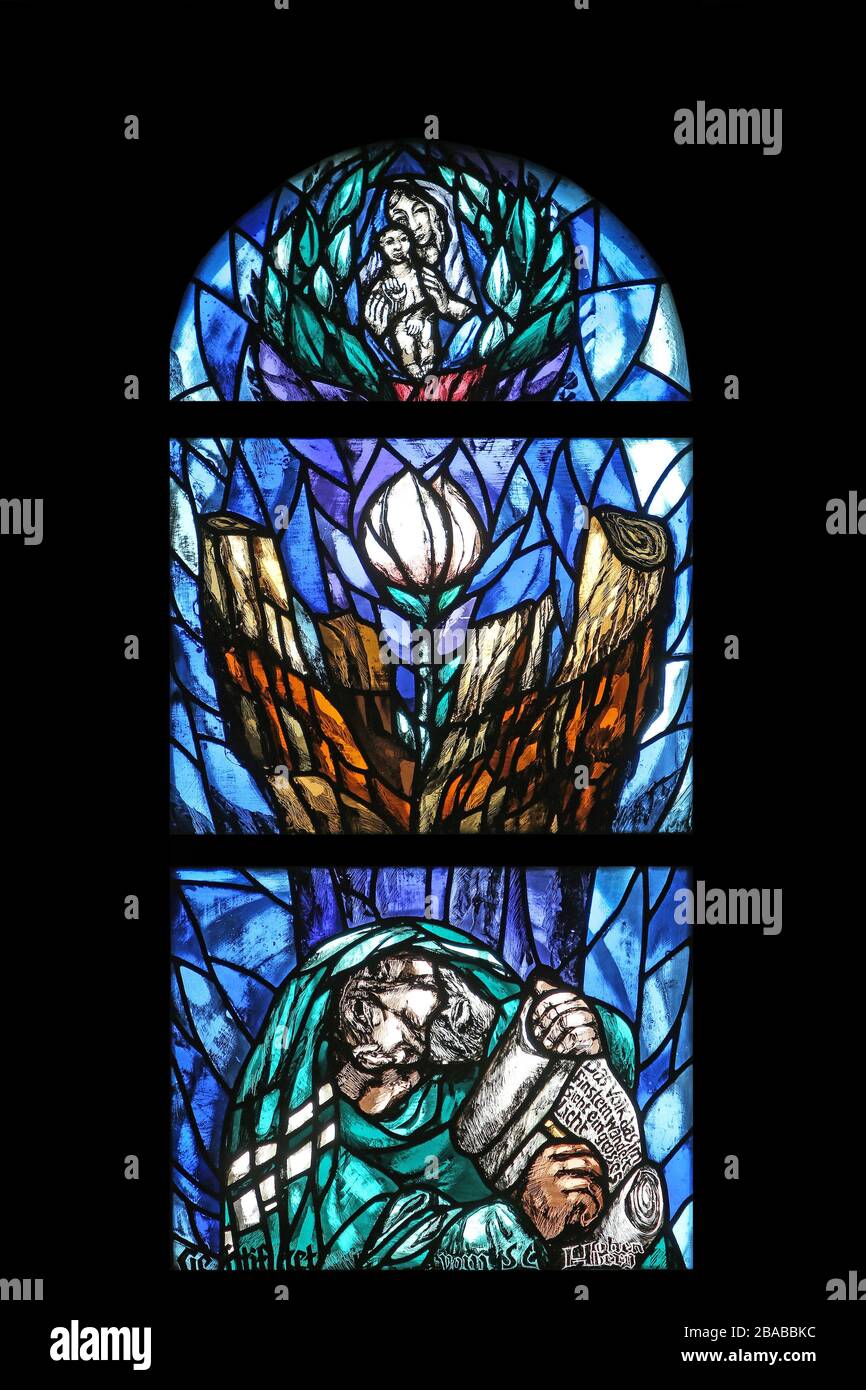 The prophet Isaiah, stained glass window by Sieger Koder in St. James ...