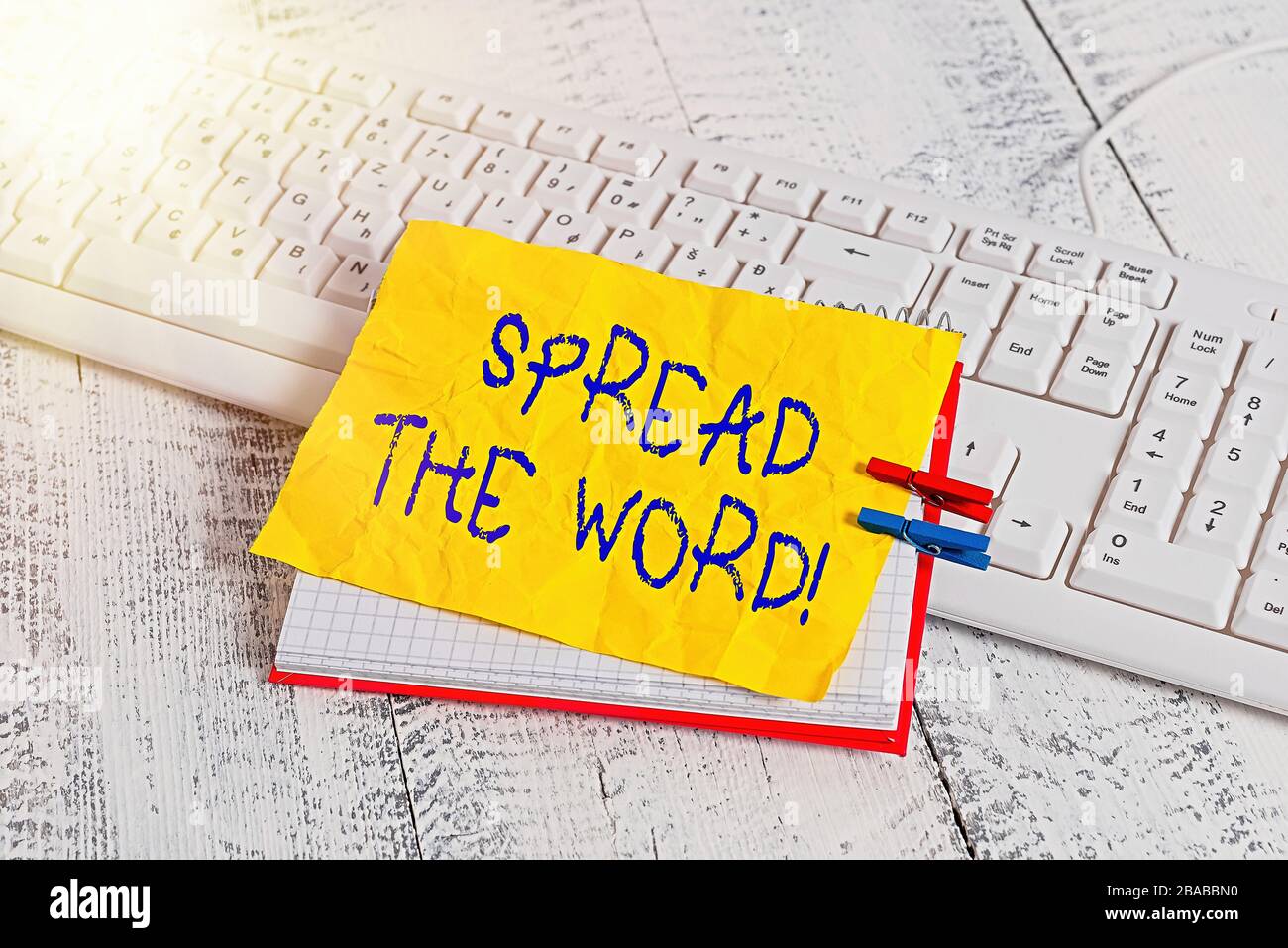 Conceptual hand writing showing Spread The Word. Concept meaning share ...