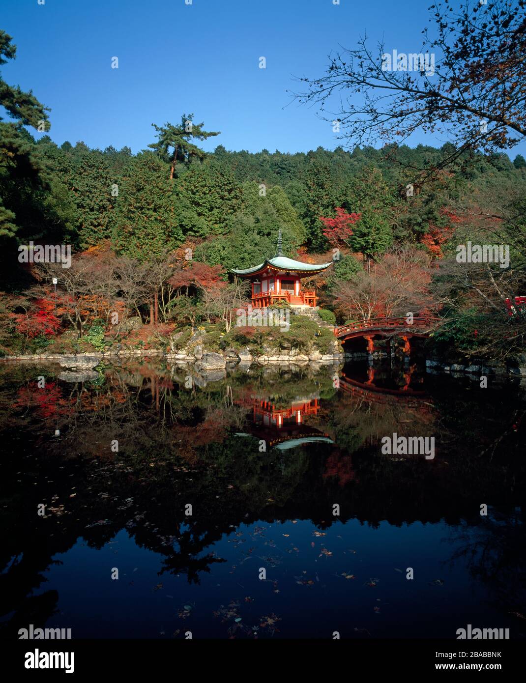 Daigo-ji Temple reflecting into water. Kyoto, Japan Stock Photo - Alamy