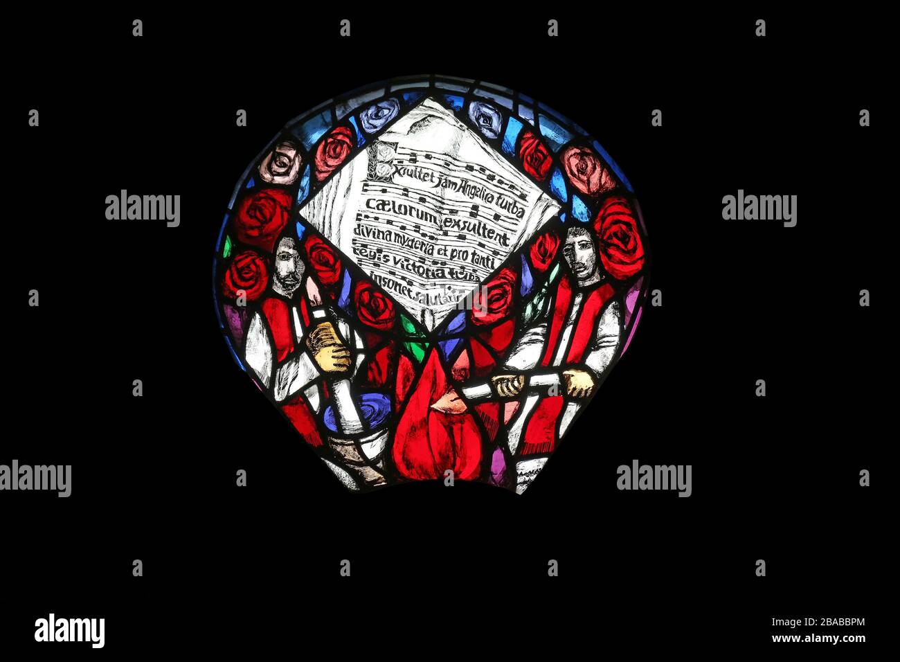 Stained glass window by Sieger Koder in St. James church in Hohenberg ...