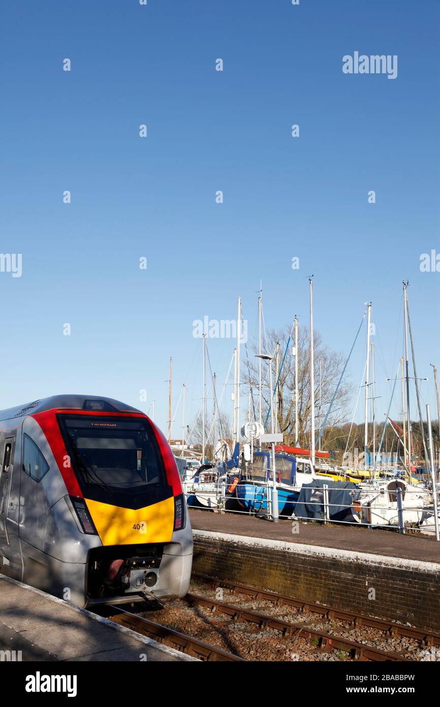Greater Anglia Stadler FLIRT Bi-mode Electro-diesel train at Woodbridge ...