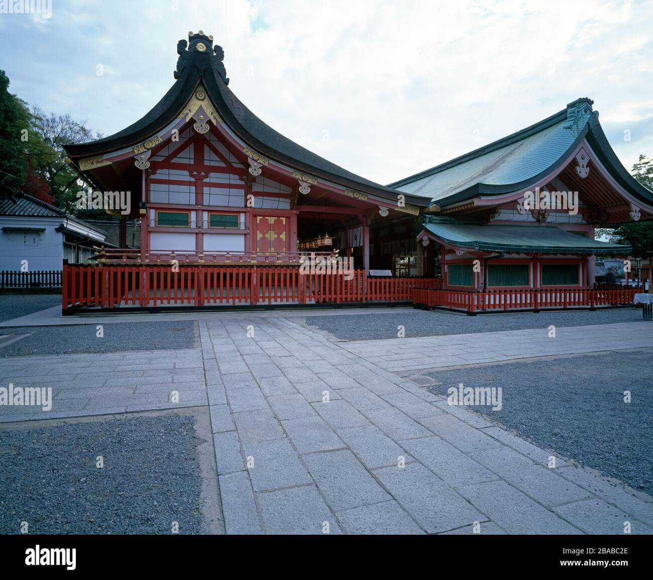 Honden building at the Fushimi Inari Shrine. It is also known as Nagare ...