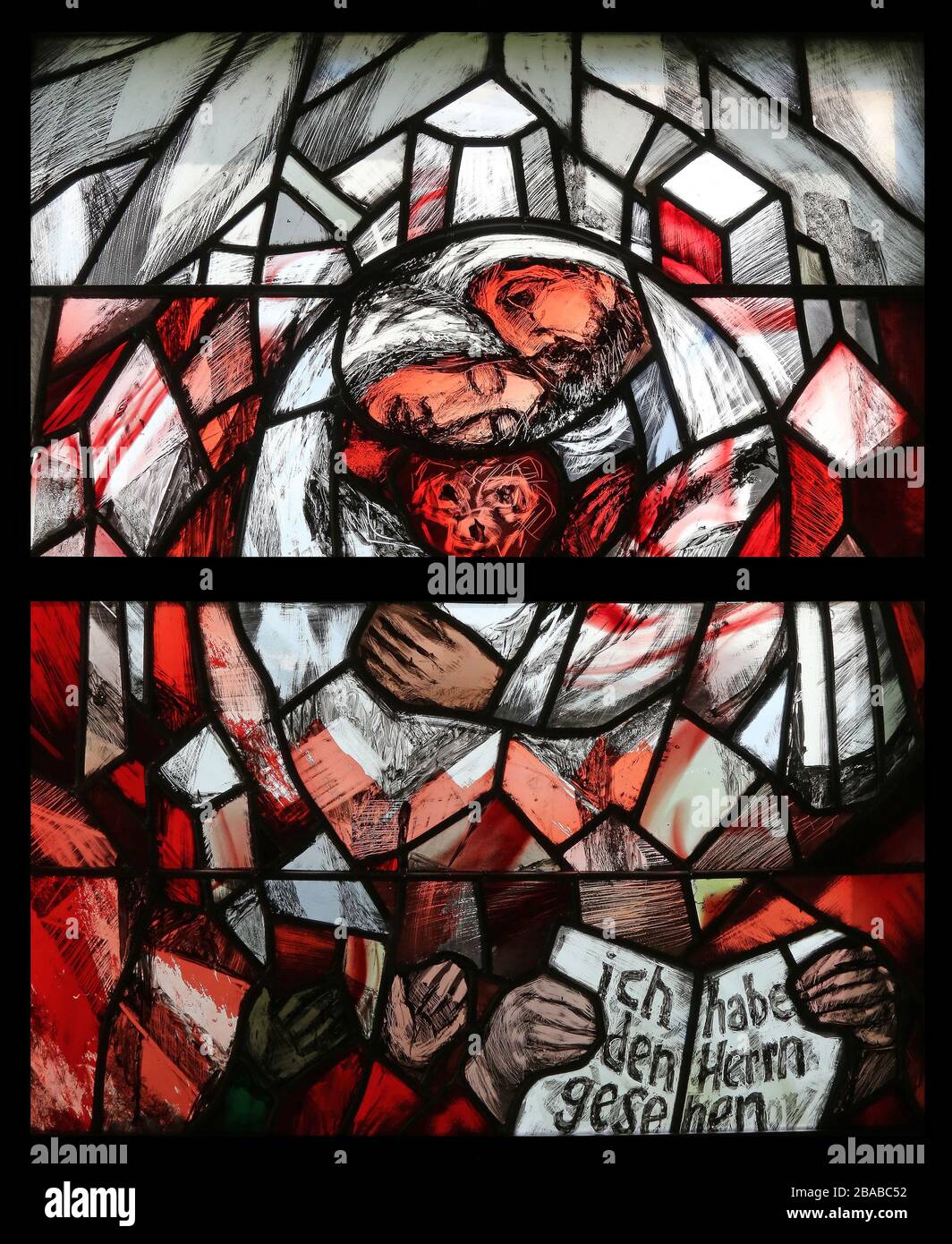 Hope and resurrection, detail of stained glass window by Sieger Koder ...
