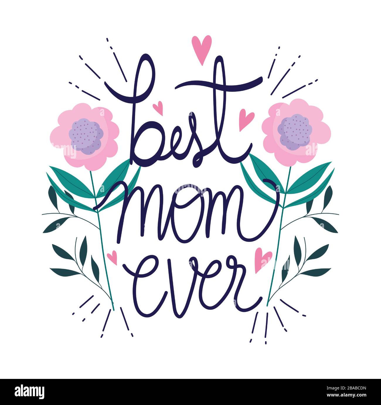 Happy Mothers Day Best Mom Ever Flowers Leaves Decoration Ornament