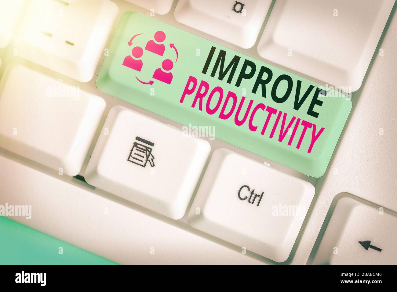Text sign showing Improve Productivity. Business photo text to increase ...