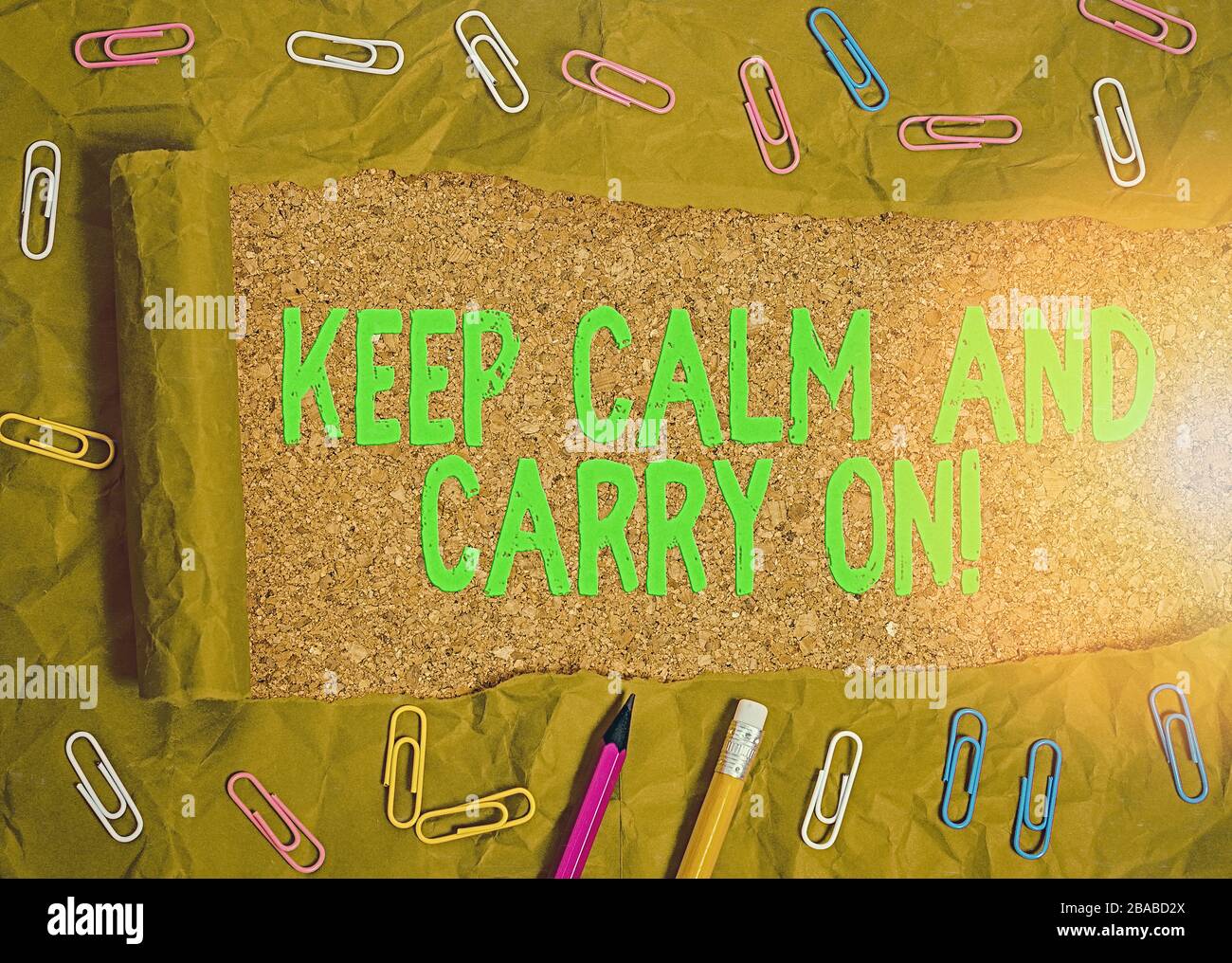 Writing note showing Keep Calm And Carry On. Business concept for ...
