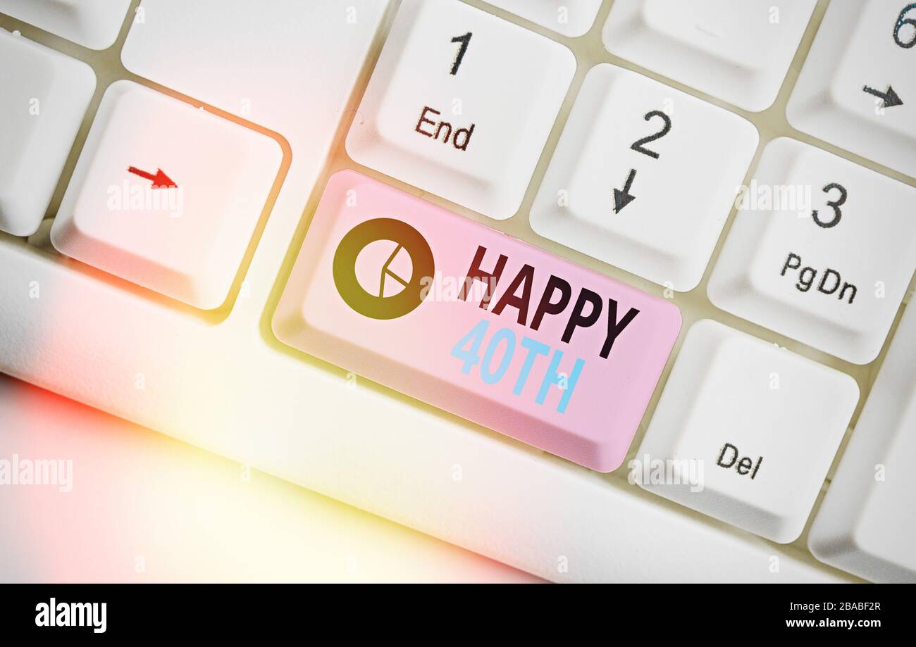Writing note showing Happy 40Th. Business concept for a joyful occasion ...