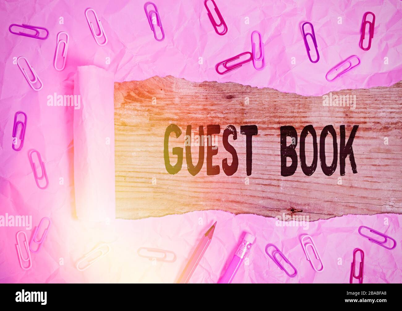 Writing note showing Guest Book. Business concept for electronic means ...