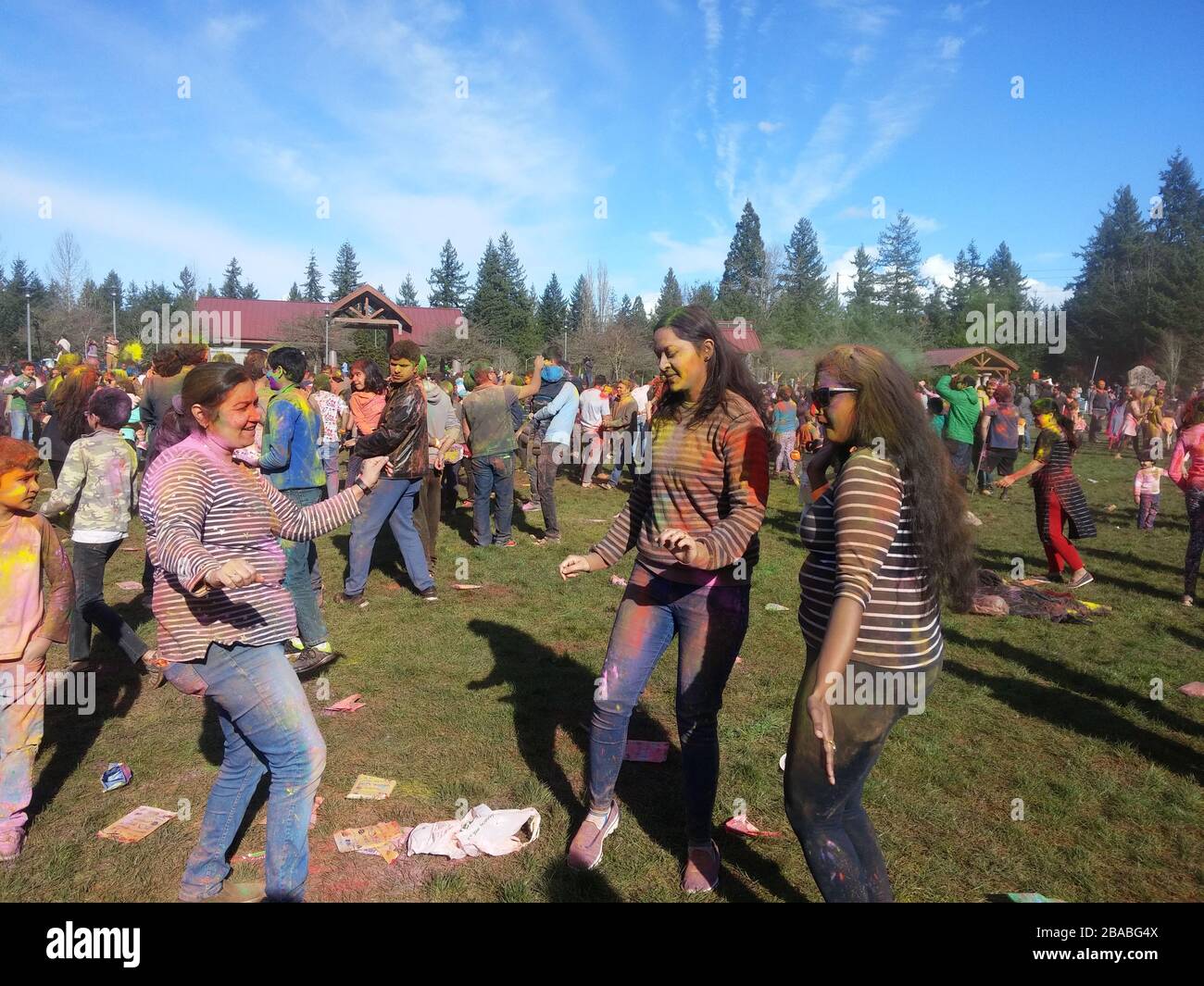 Holi Celebration in Crossroads Park, Washington, USA Stock Photo - Alamy