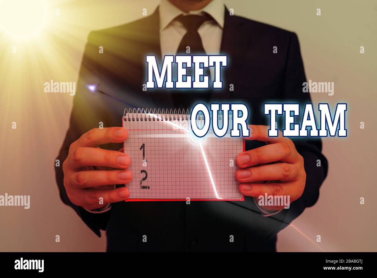 Writing note showing Meet Our Team. Business concept for introducing ...