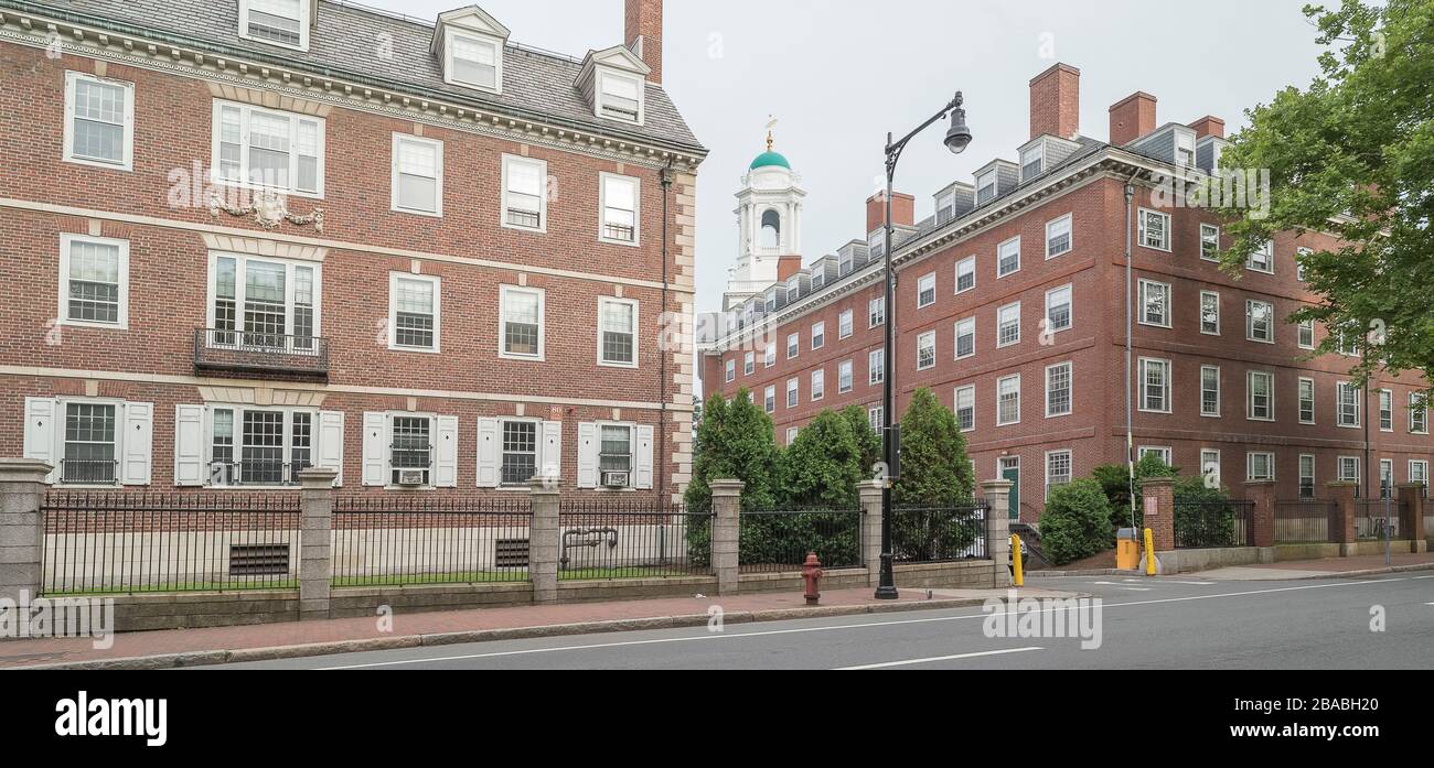 Buildings on Harvard Square, Cambridge, Massachusetts, USA Stock Photo ...
