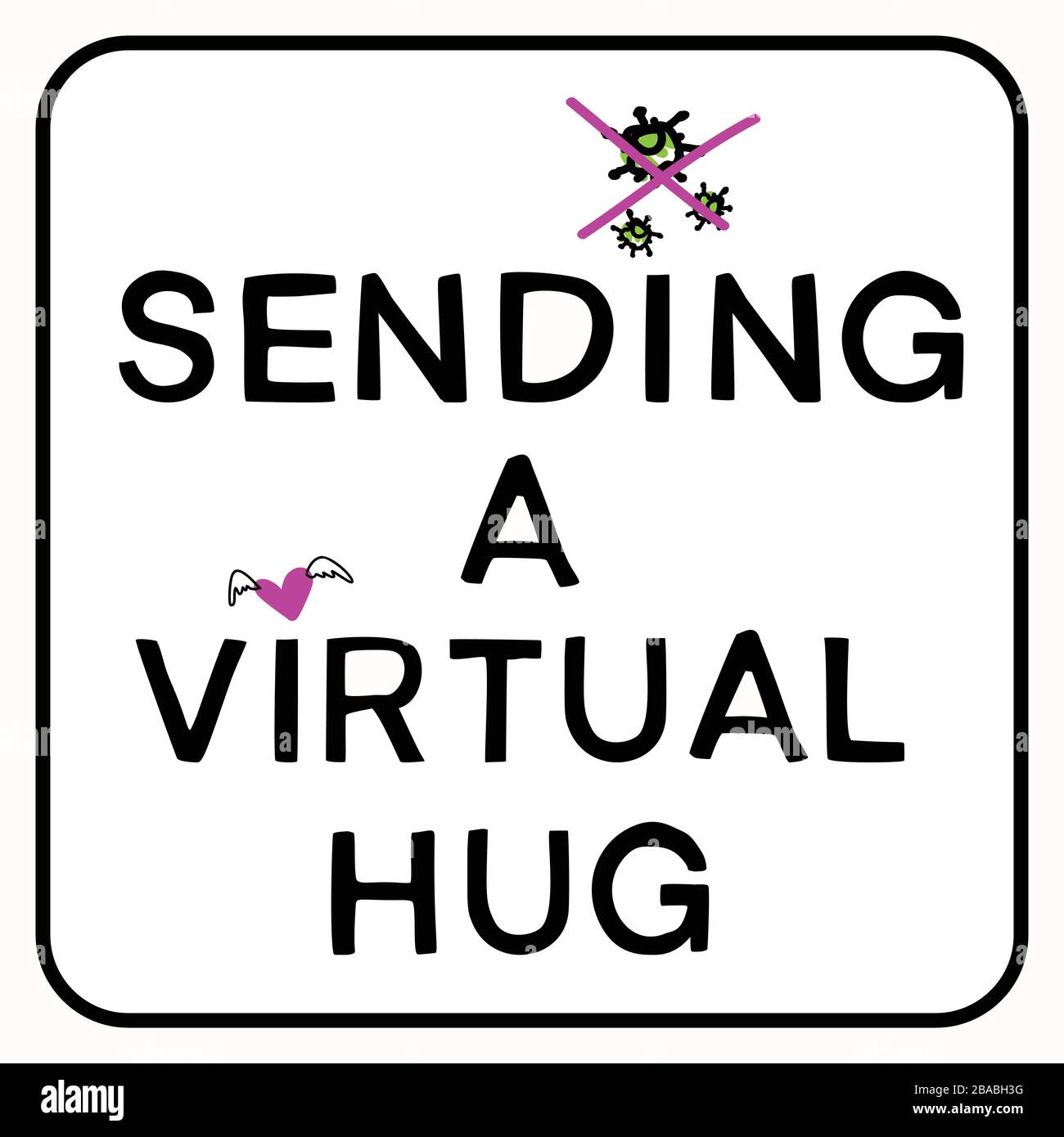 Sending virtual hug corona virus crisis banner. Defeat covid 19 stay ...