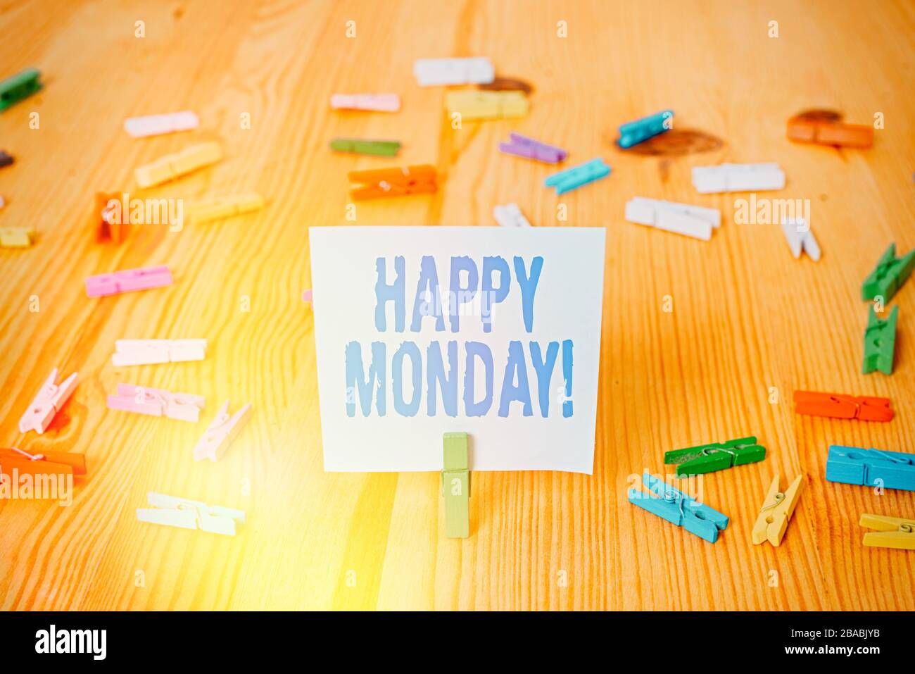 Writing note showing Happy Monday. Business concept for telling that ...
