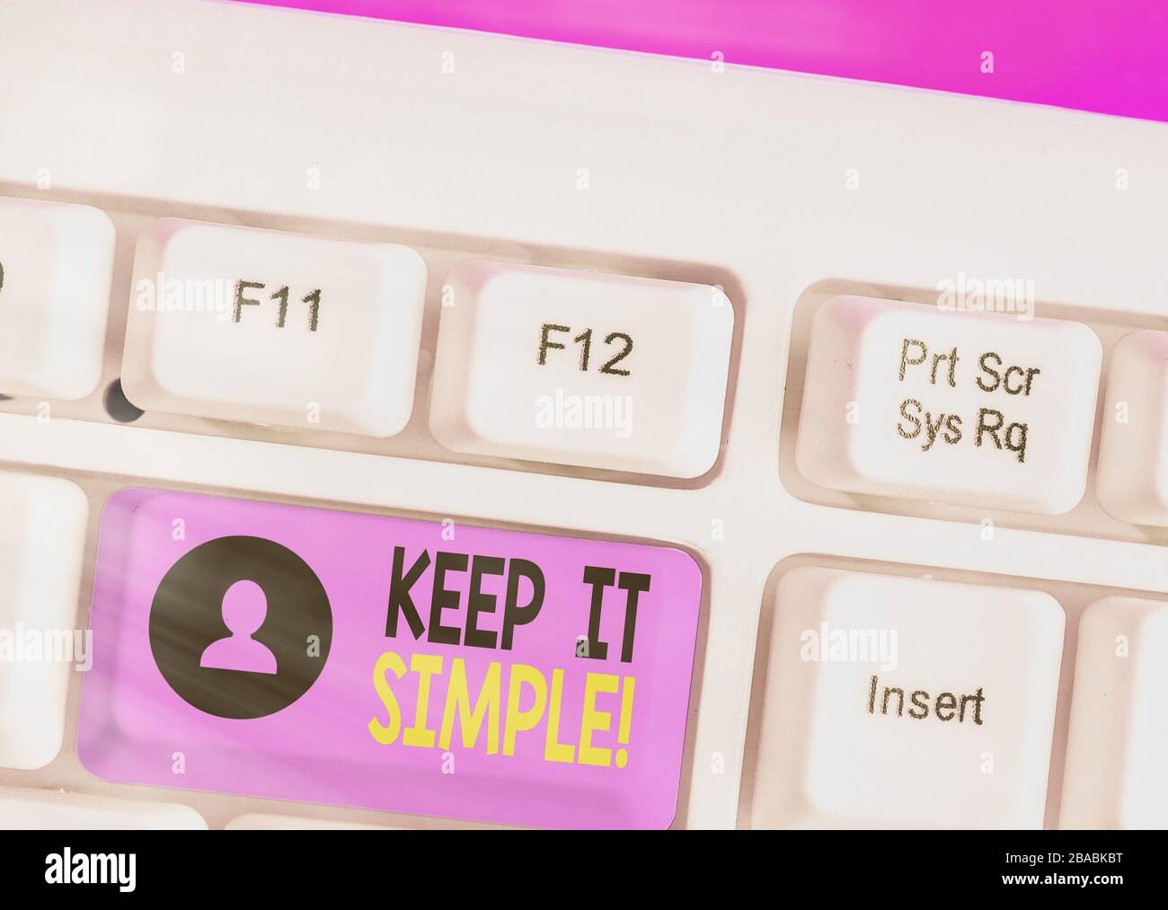 Text sign showing Keep It Simple. Business photo showcasing ask ...