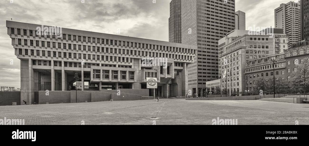 Boston City Hall, Government Plaza, Boston, Massachusetts, USA Stock ...