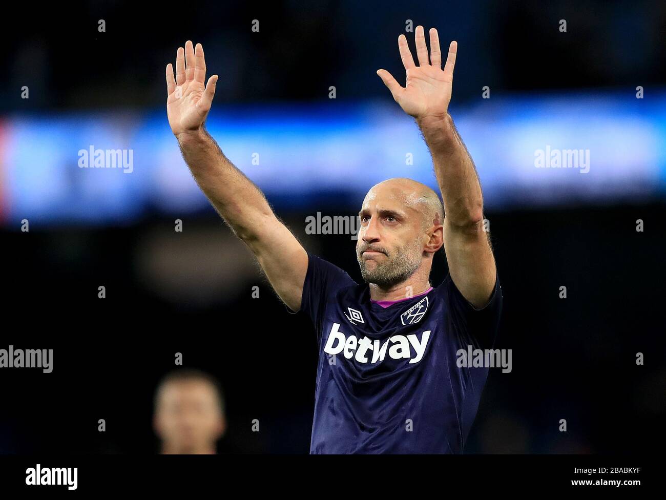 West Ham United's Pablo Zabaleta acknowledges the fans after the final ...